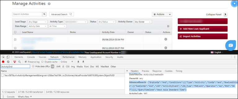 Activity Advanced Search - Api Docs - Leadsquared