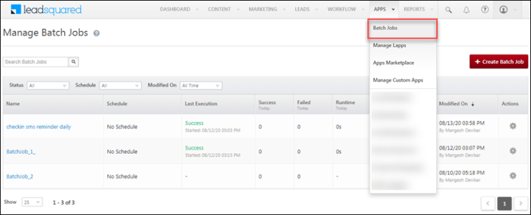 Create a Batch Job - Api Docs - Leadsquared