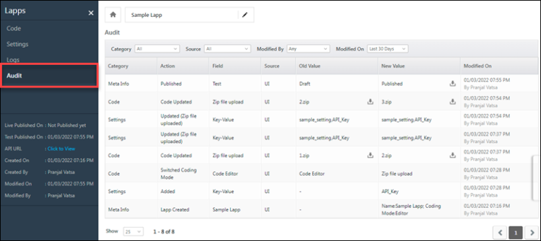 Publishing a Lapp - Api Docs - Leadsquared