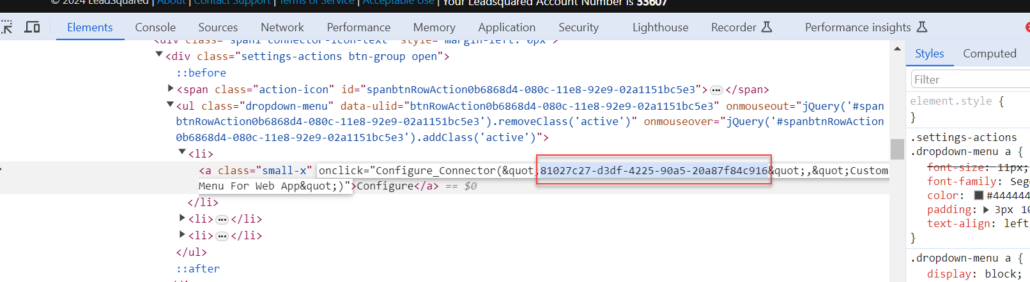 Delete a Custom Web App Menu - Api Docs - Leadsquared